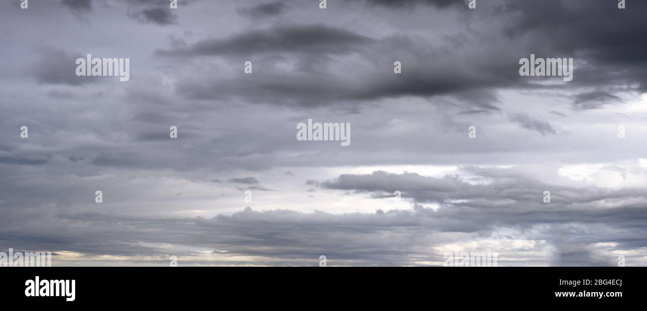 Clouds in the overcast sky view. Climate, environment and weather ...