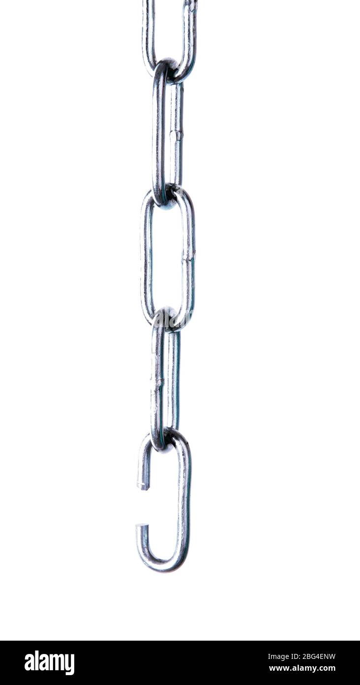 Broken chain isolated on white Stock Photo - Alamy