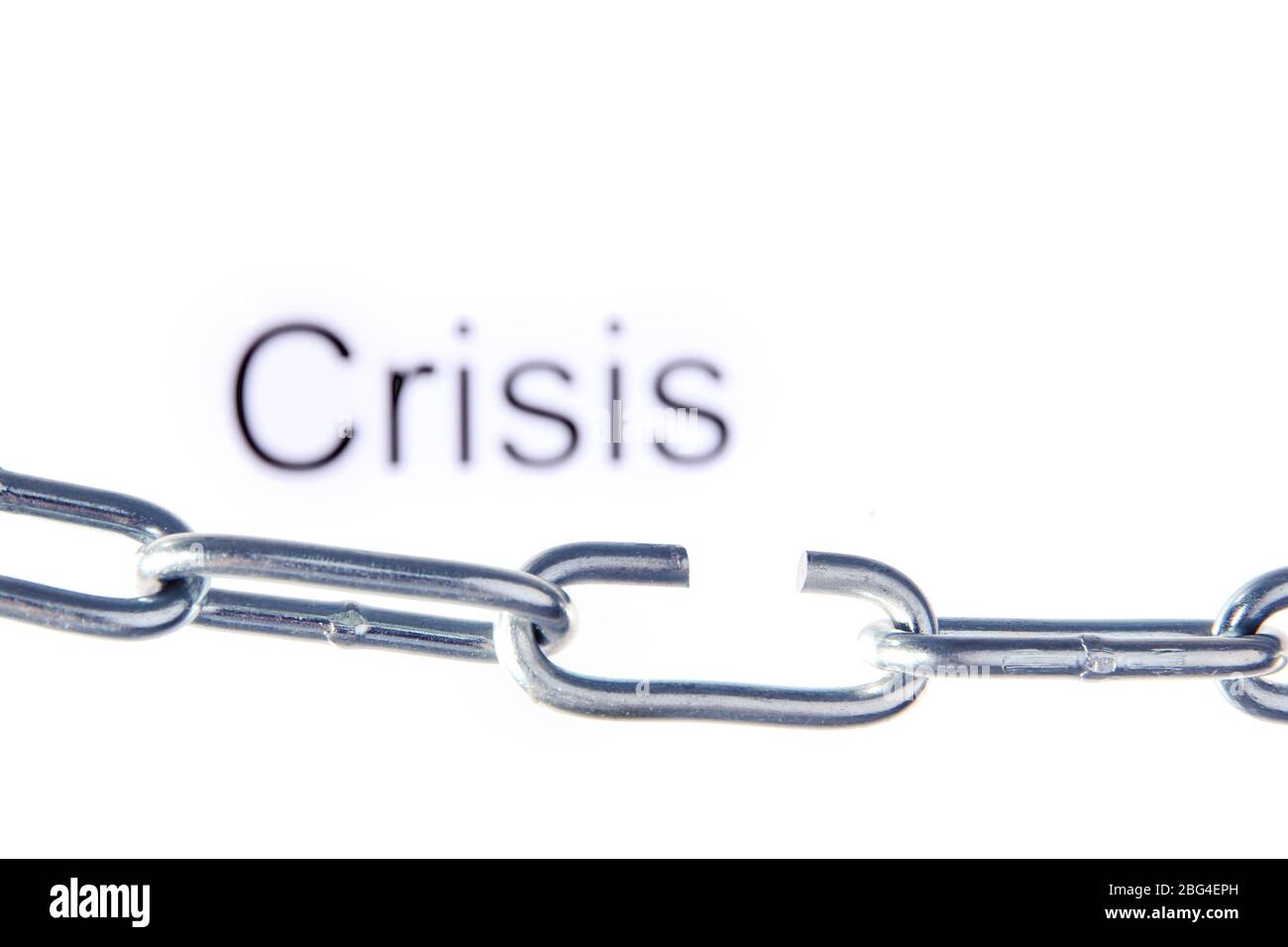 Broken chain isolated on white Stock Photo - Alamy