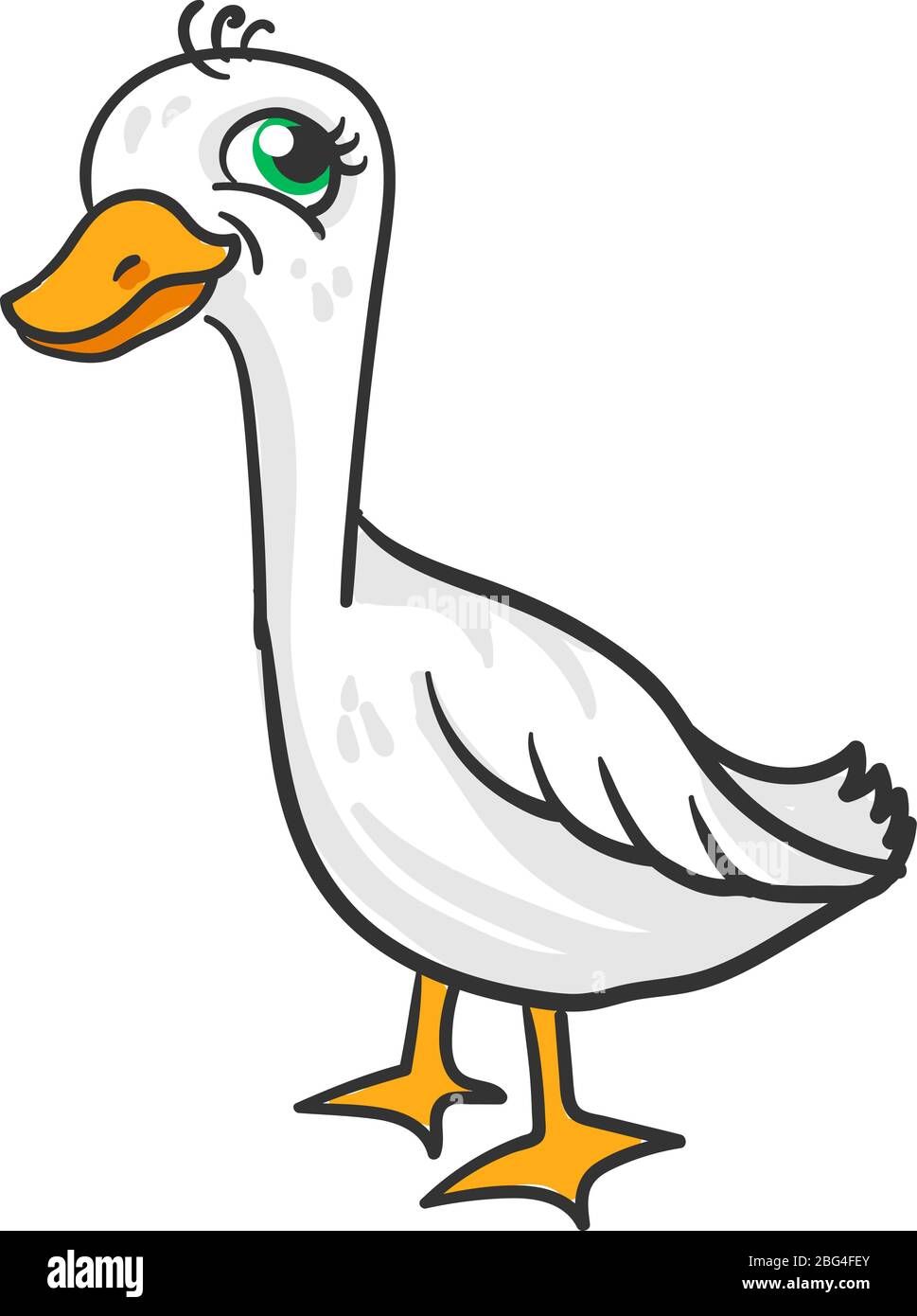Happy big goose, illustration, vector on white background Stock Vector ...