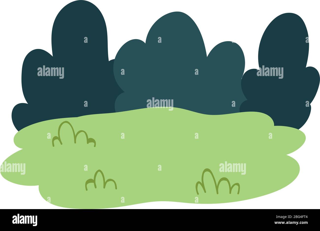 bush foliage grass botanical greenery isolated icon vector illustration ...