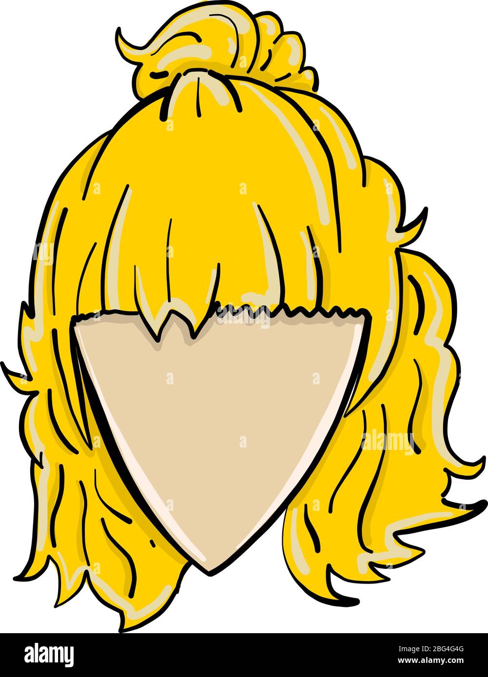 Hairstyle blonde, illustration, vector on white background Stock Vector ...