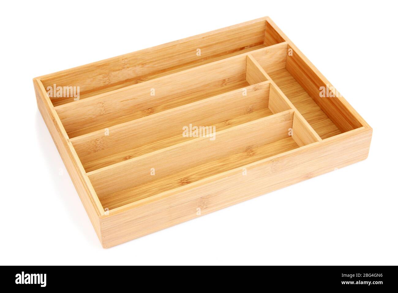 Empty wooden cutlery box isolated on white Stock Photo - Alamy