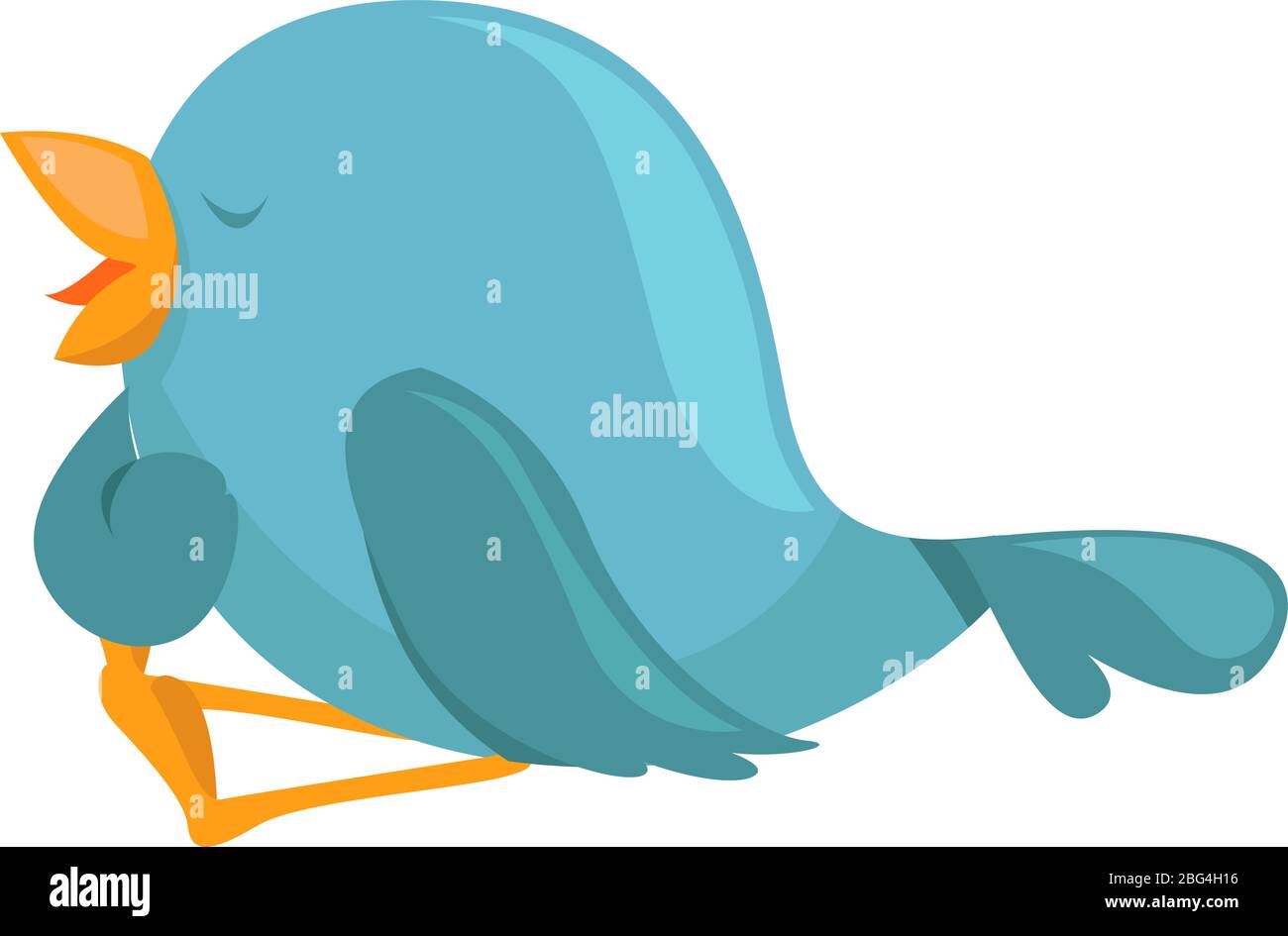 Bird singing, illustration, vector on white background Stock Vector ...