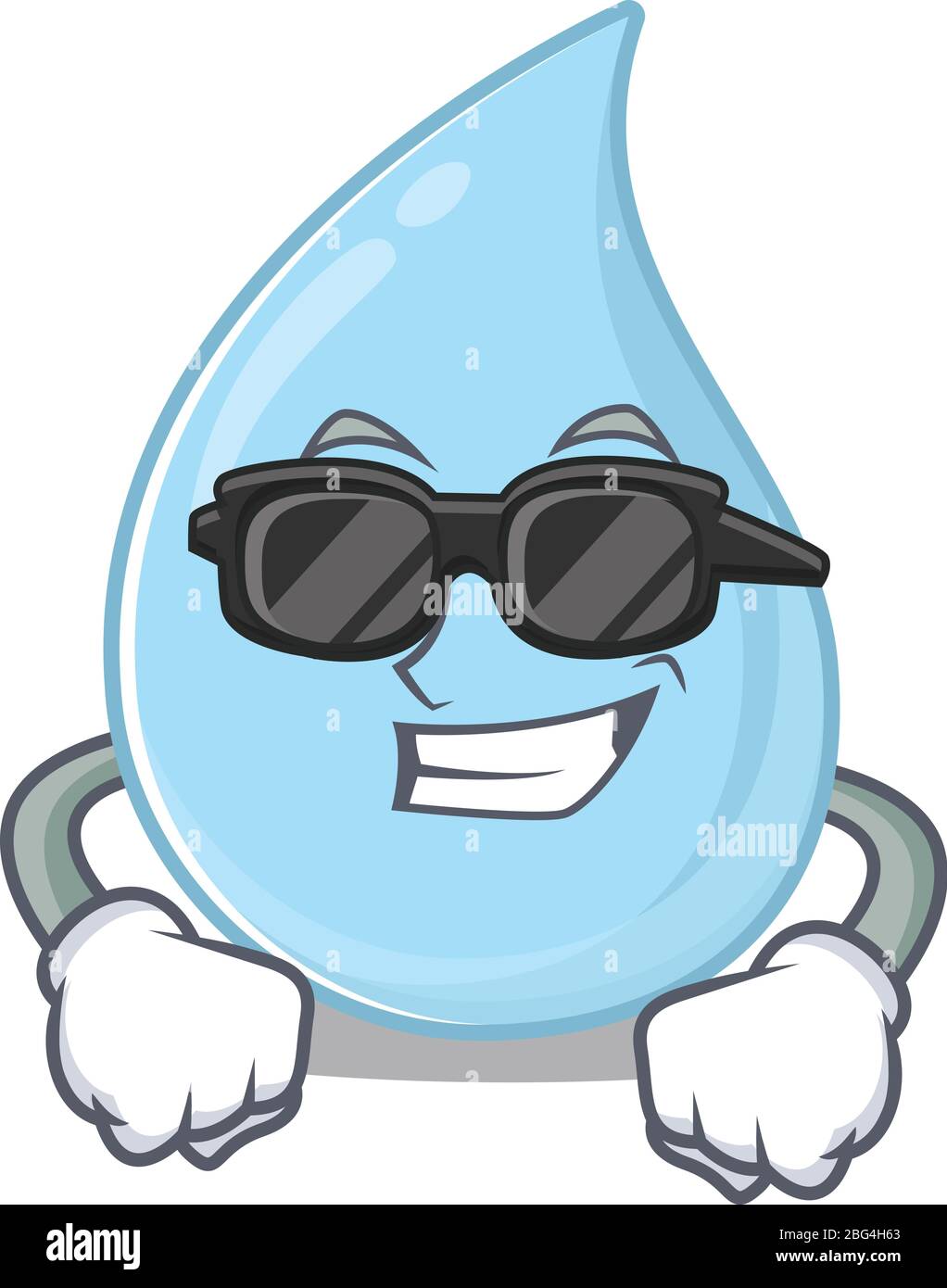 Cool raindrop cartoon character wearing expensive black glasses Stock ...