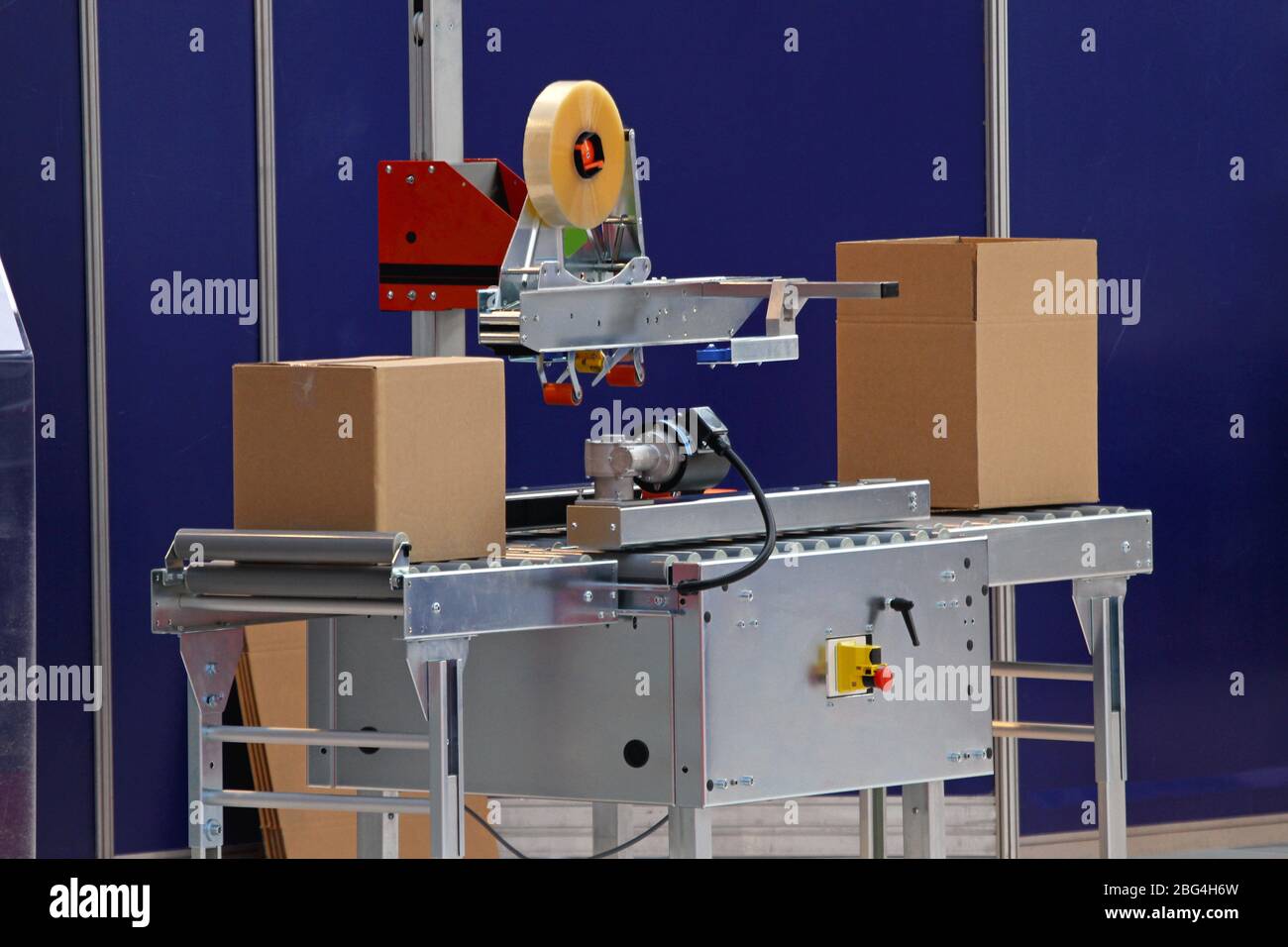 Automated Packing Machine for Boxes in Production Factory Stock Photo ...