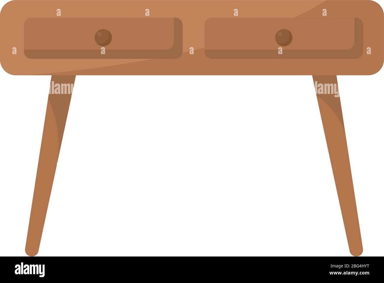 Bedside table, illustration, vector on white background Stock Vector ...