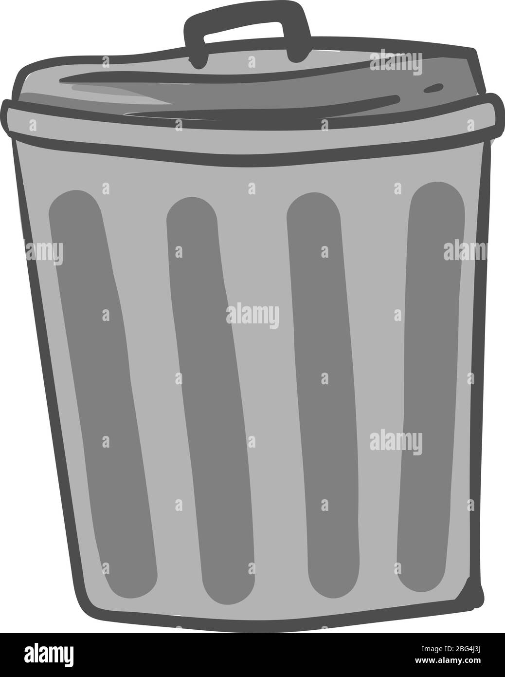 Closed trash can, illustration, vector on white background Stock Vector ...