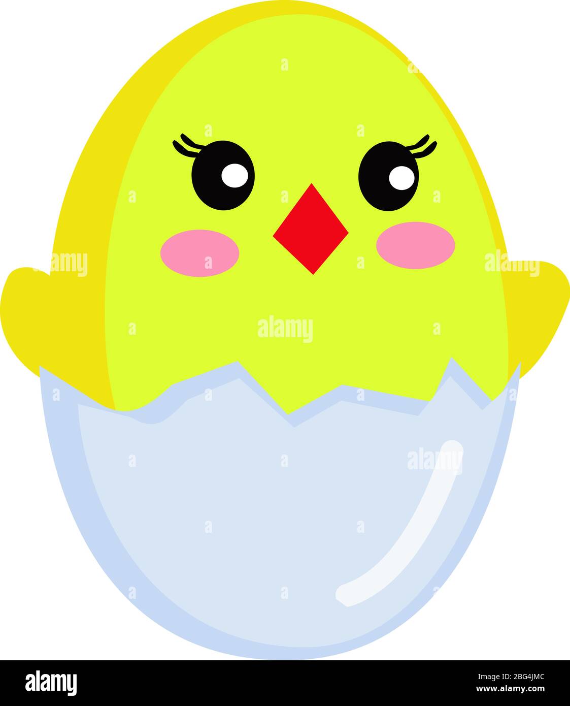 Yellow chicken, illustration, vector on white background Stock Vector ...