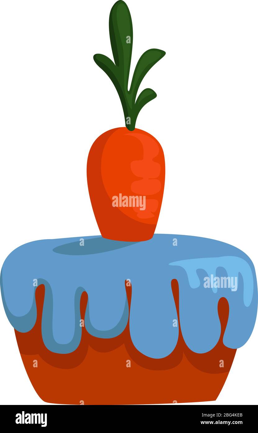 Carrot cake, illustration, vector on white background Stock Vector ...