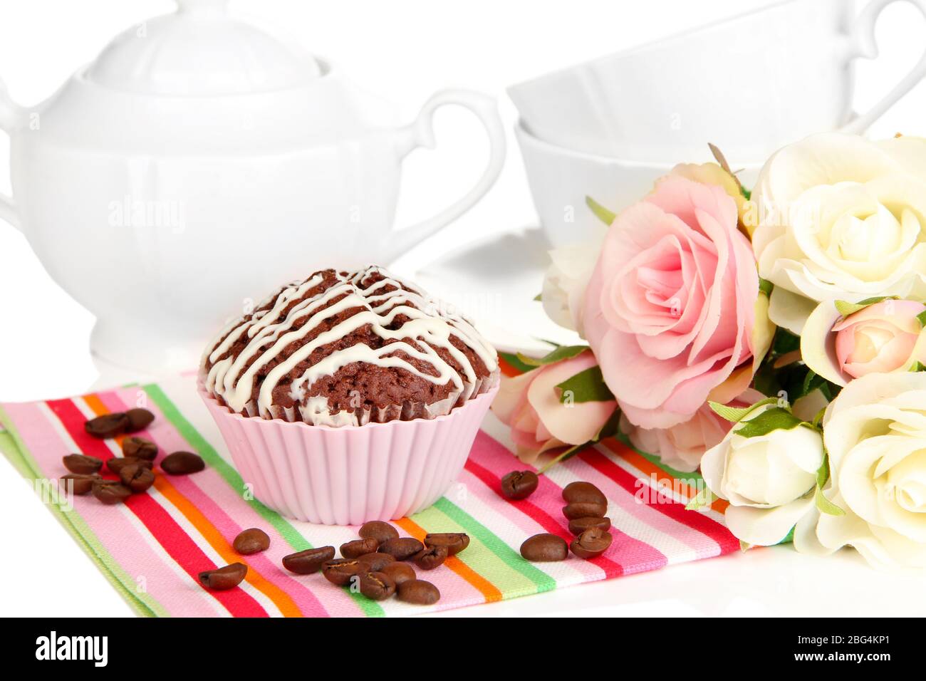 Sweet chocolate cupcake close up Stock Photo - Alamy