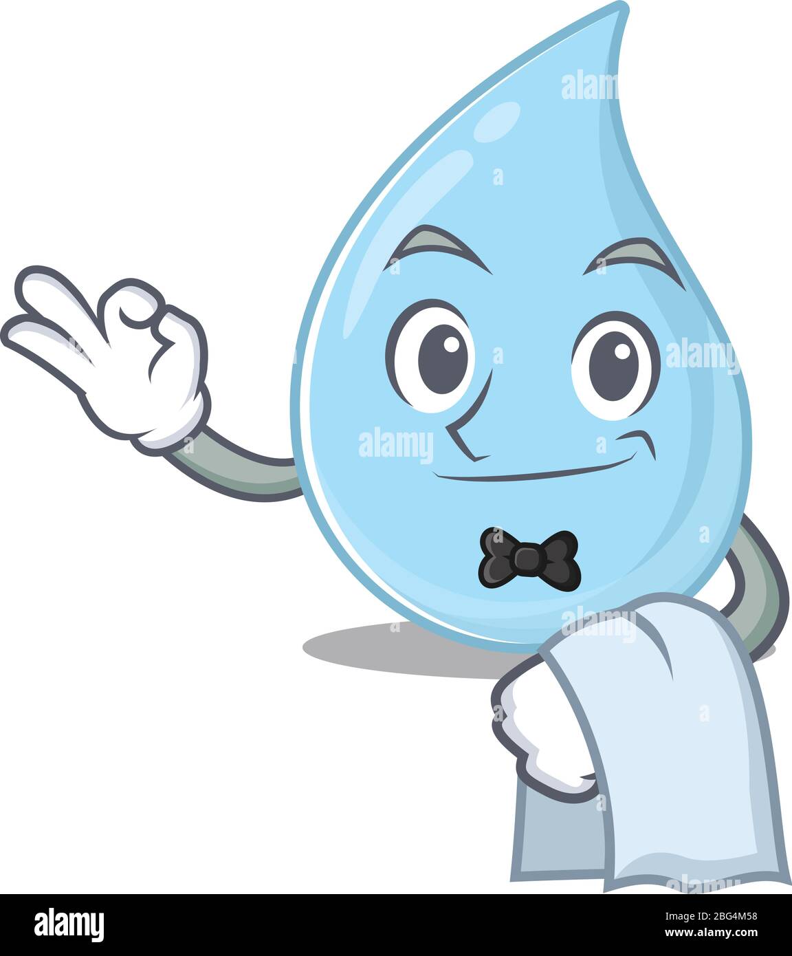 A cartoon character of raindrop waiter working in the restaurant Stock ...