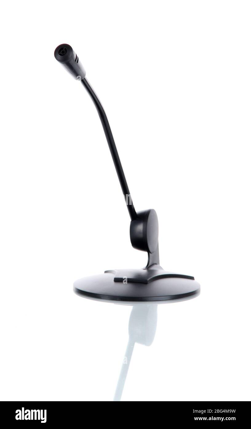 Computer microphone isolated on white Stock Photo - Alamy