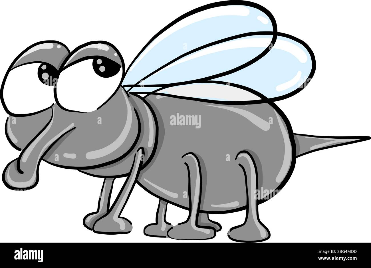Bored fly, illustration, vector on white background Stock Vector Image ...
