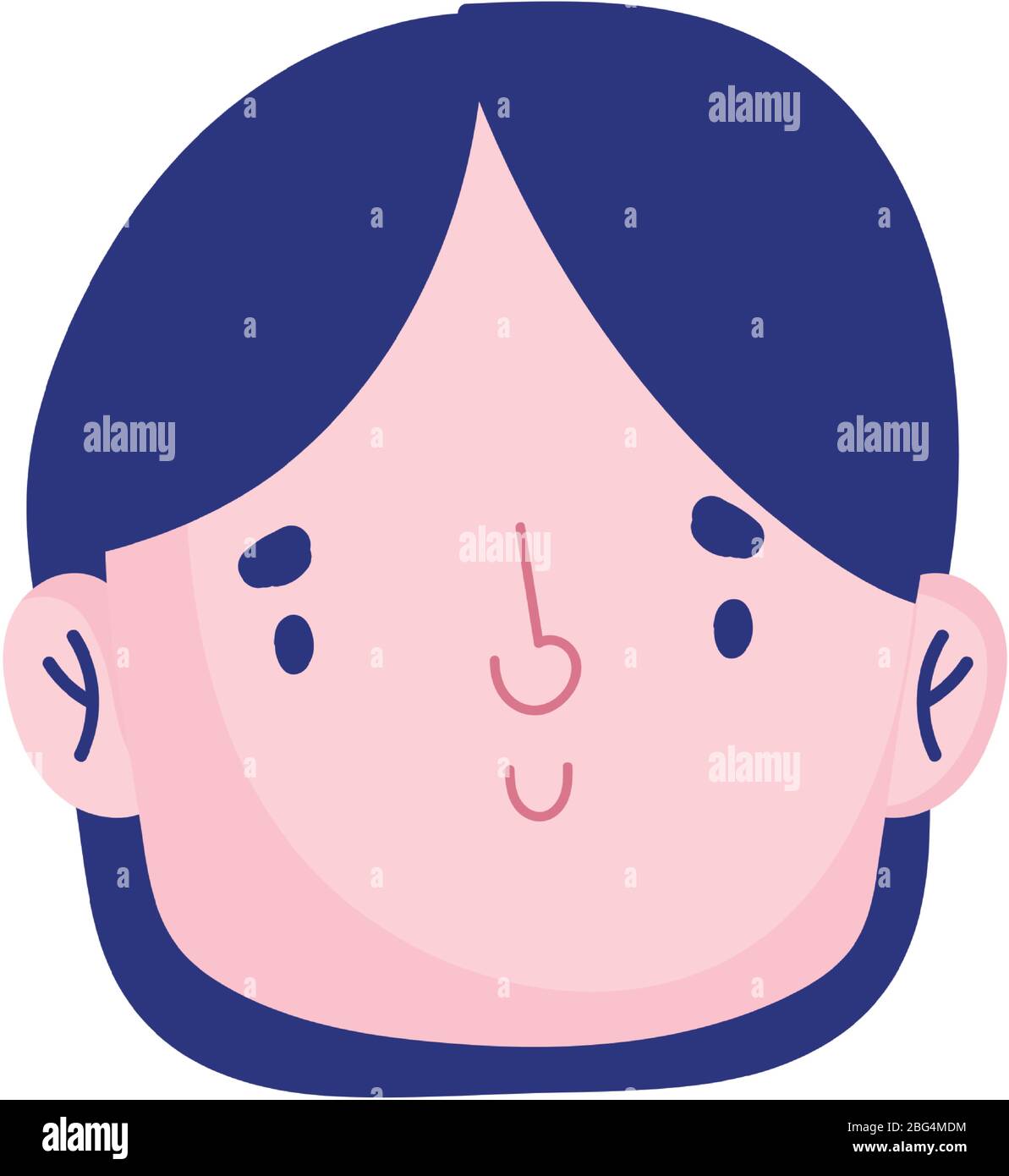 young man face cartoon character isolated icon design vector ...