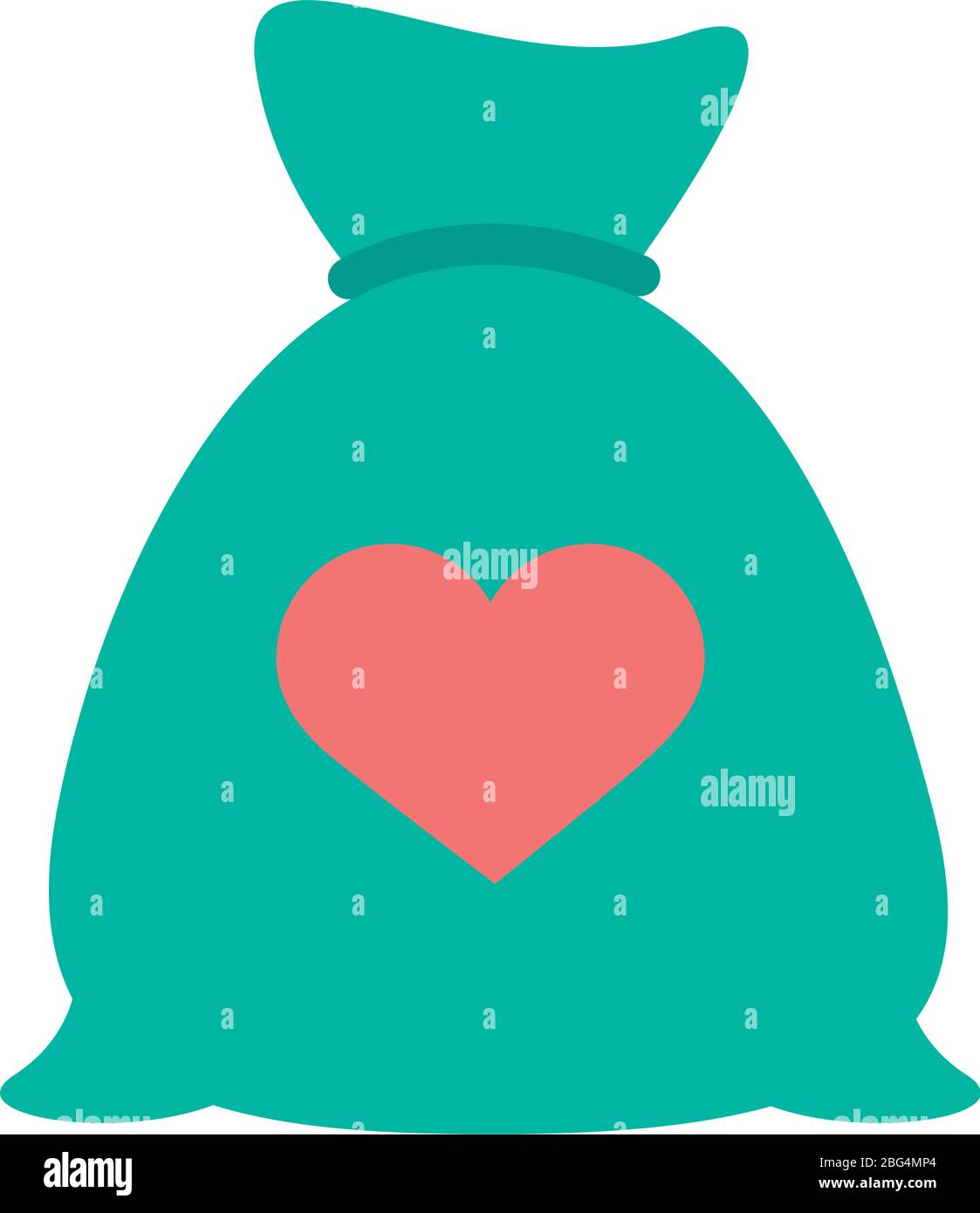 donation bag with heart solidarity flat style Stock Vector Image & Art ...