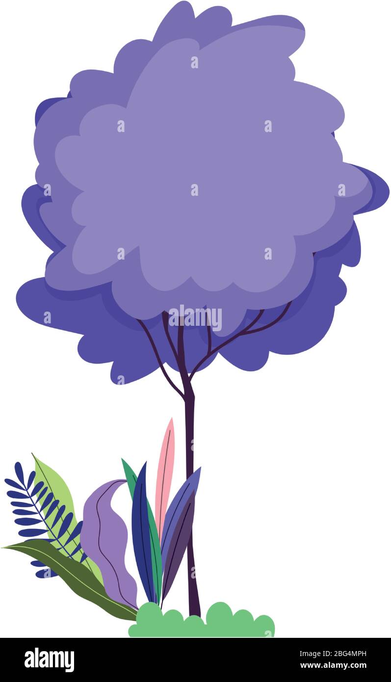 tree foliage nature botanical leaves isolated icon design vector ...