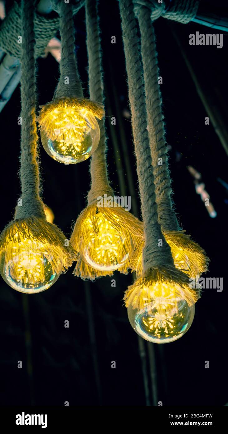 Hanging Rope Lamp home DIY cheap Rustic Lamps, Wood Lamps, Rustic ...