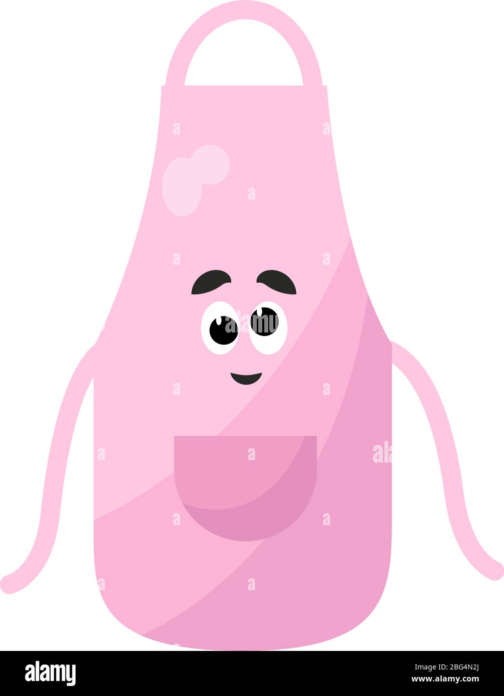 Pink apron with eyes, illustration, vector on white background Stock ...