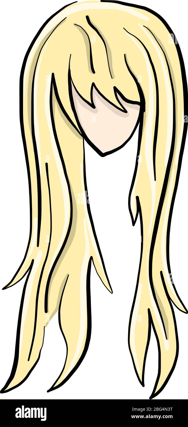 Girl with blonde hair, illustration, vector on white background Stock ...