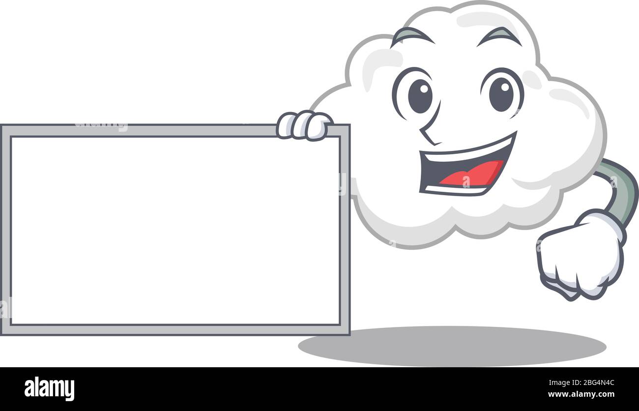 White cloud cartoon character design style with board Stock Vector ...