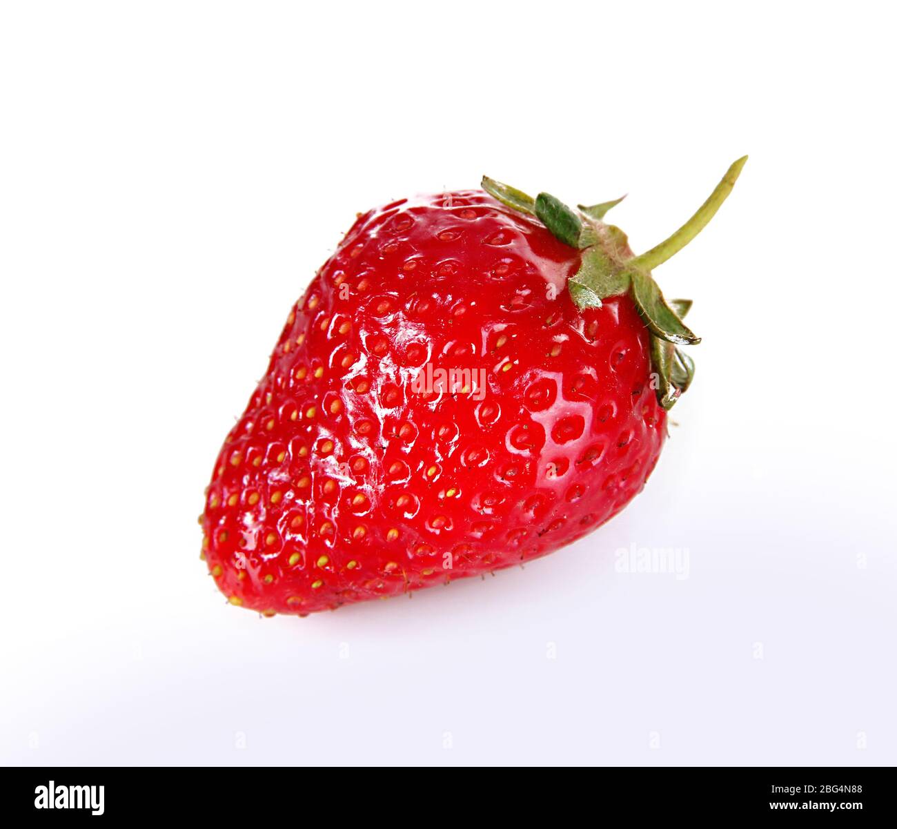 One strawberry isolated on white Stock Photo - Alamy