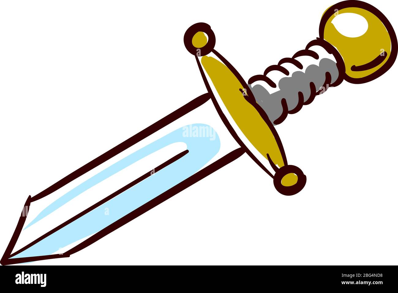 Small sword, illustration, vector on white background Stock Vector ...