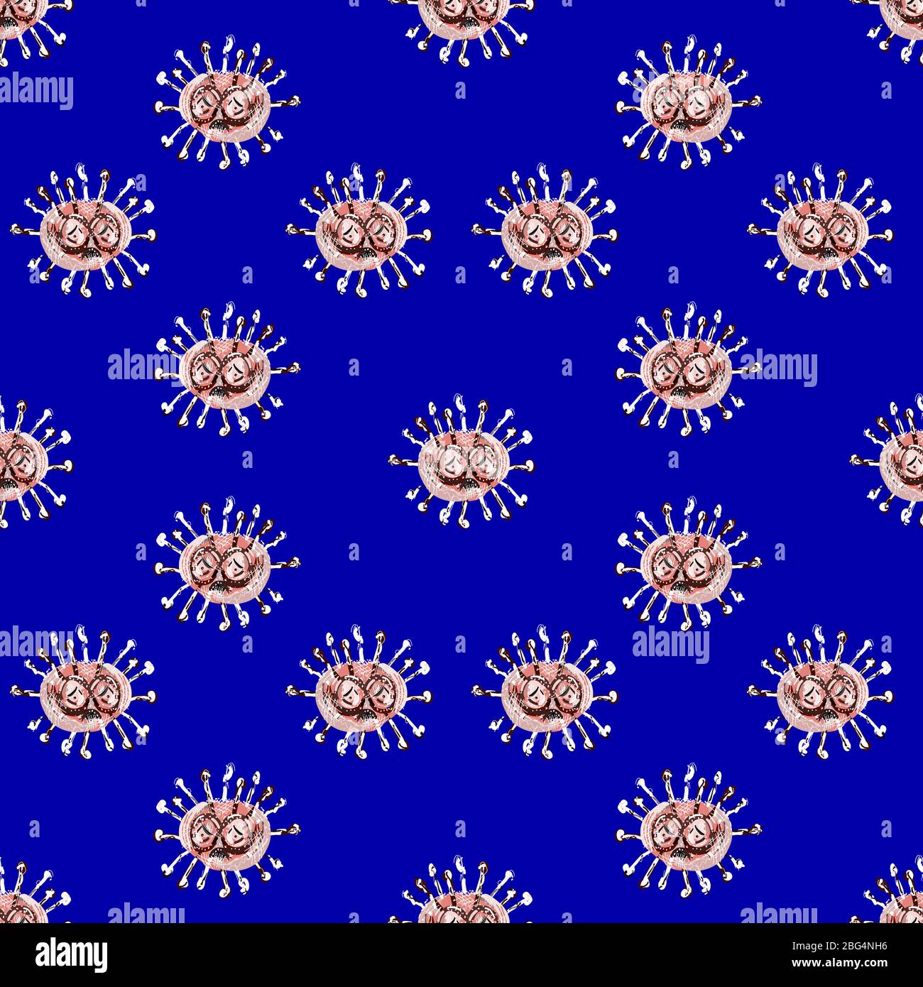 Covid 19 virus pattern, illustration, vector on white background Stock ...