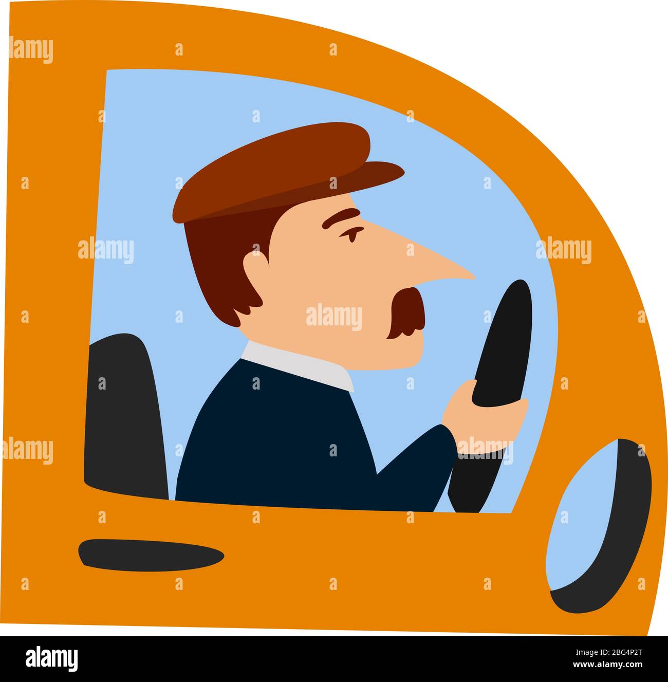 Bus driver, illustration, vector on white background Stock Vector Image ...