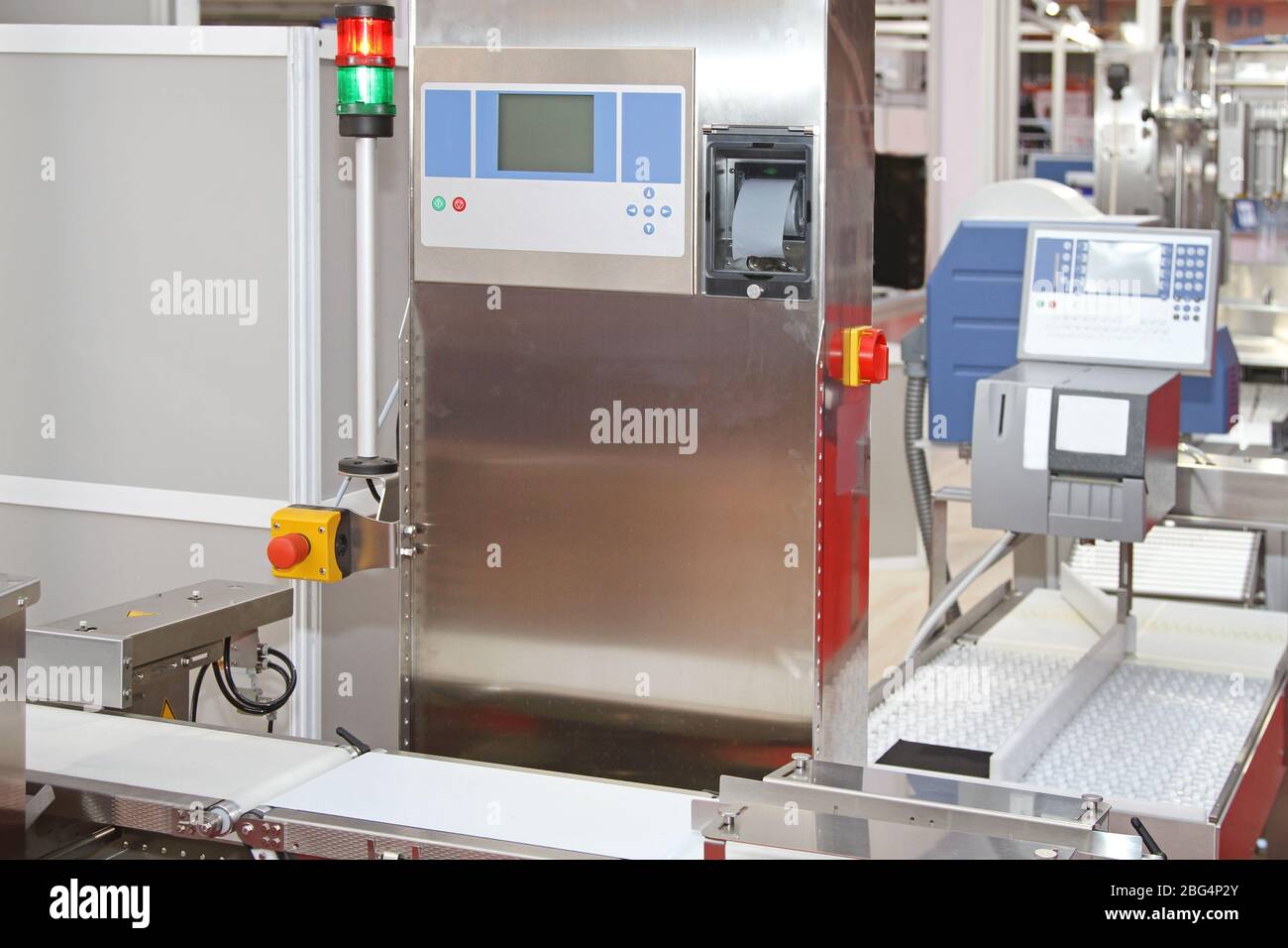 Modern Packaging Machine at Food Production Line in Factory Stock Photo ...