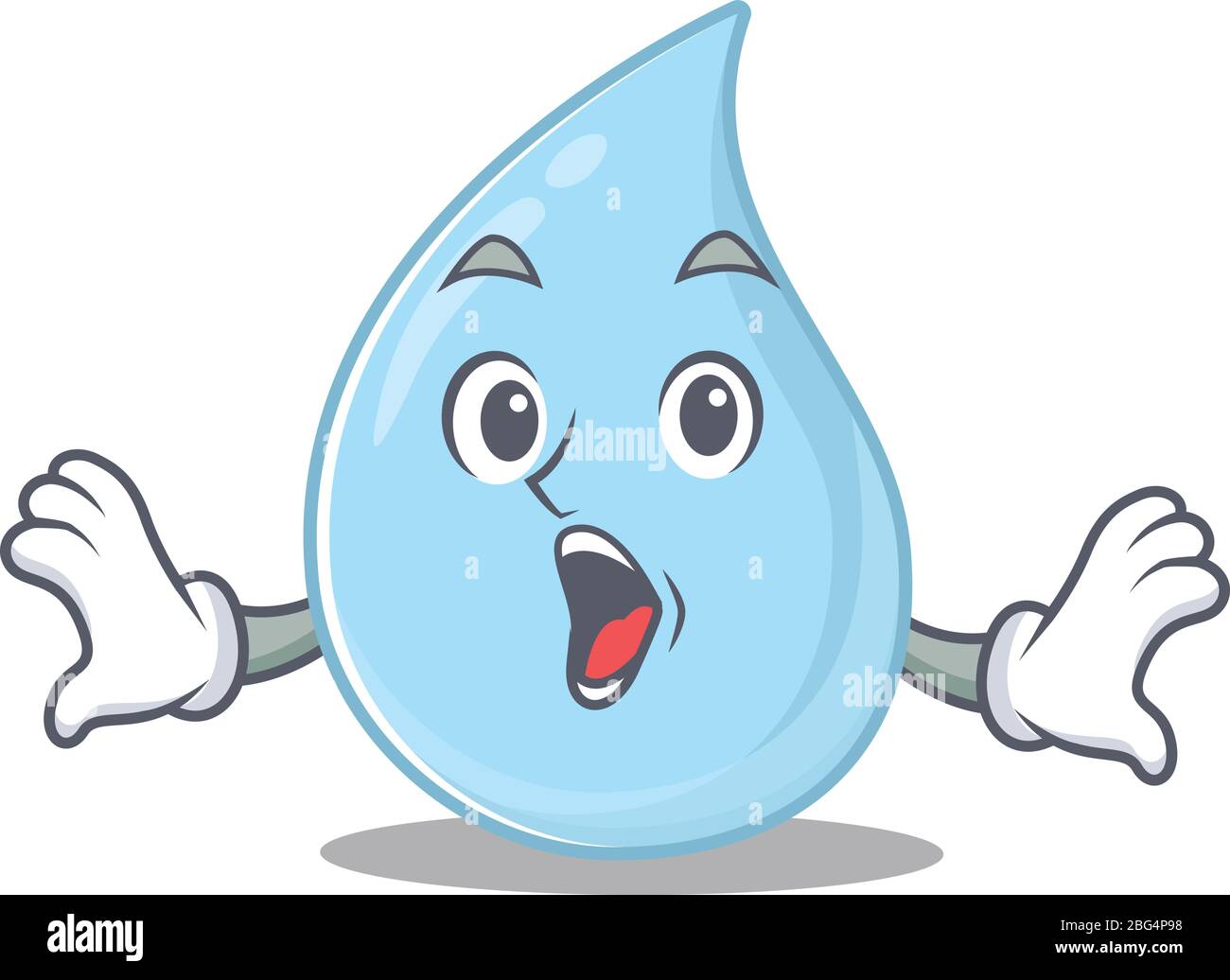 Cartoon design style of raindrop has a surprised gesture Stock Vector ...