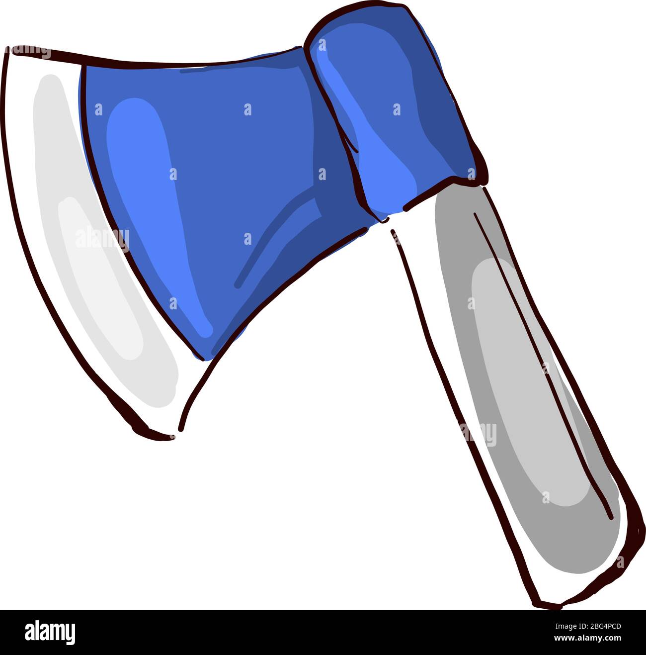 Blue ax, illustration, vector on white background Stock Vector Image ...