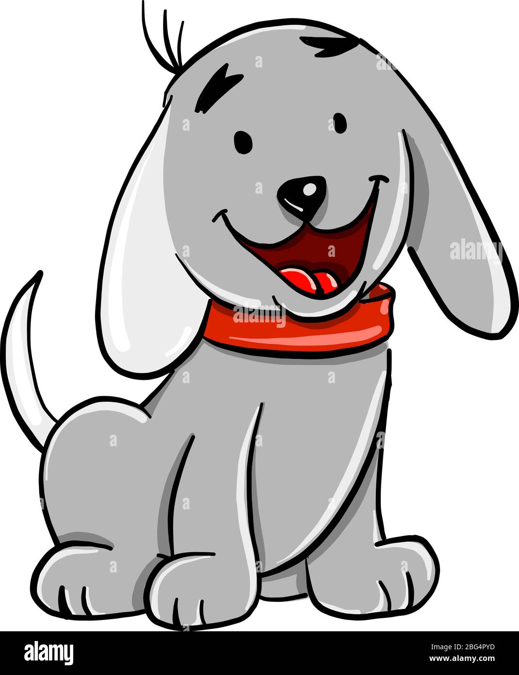 Cute small dog, illustration, vector on white background Stock Vector ...