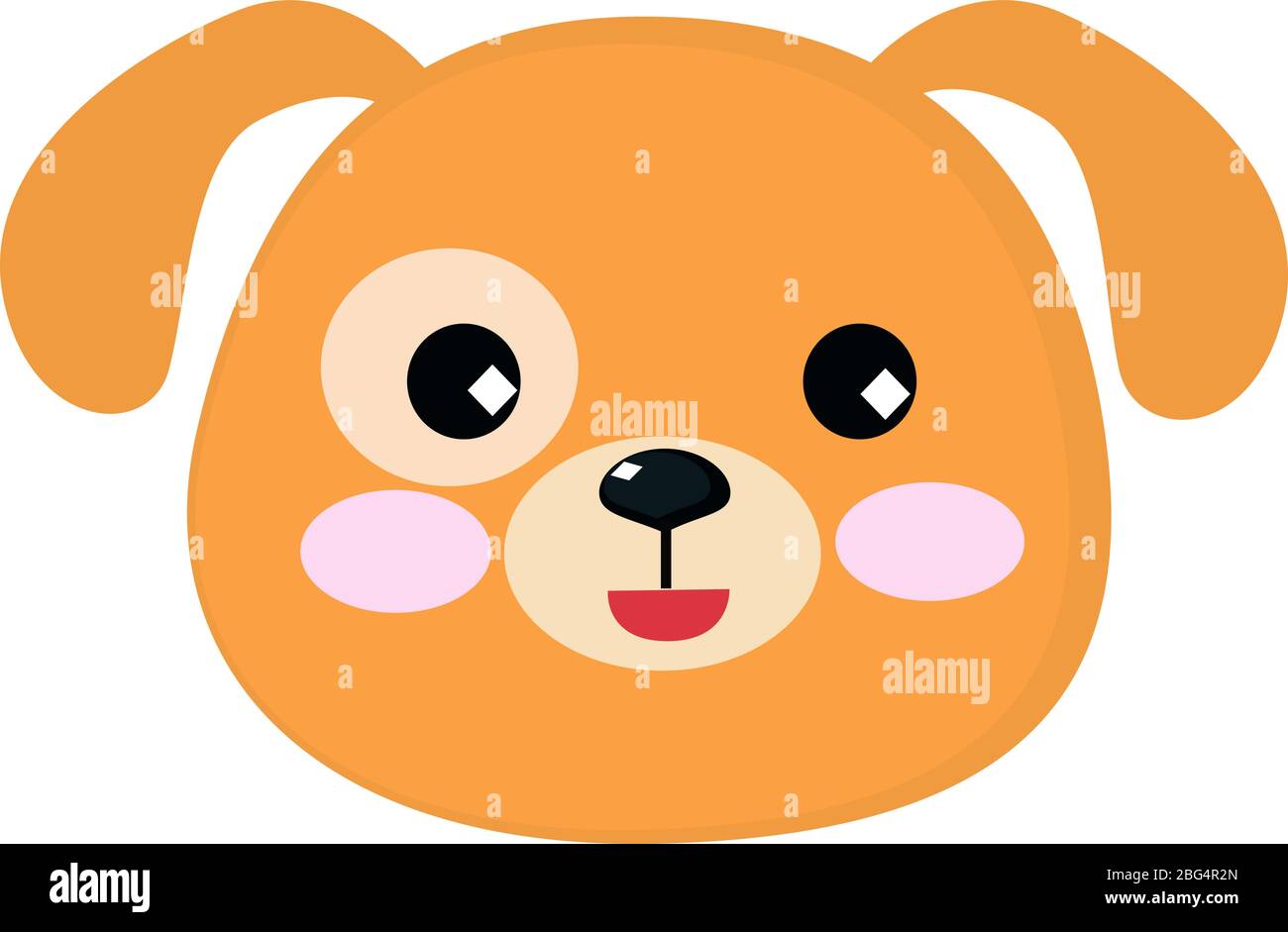 Cute orange dog, illustration, vector on white background Stock Vector ...