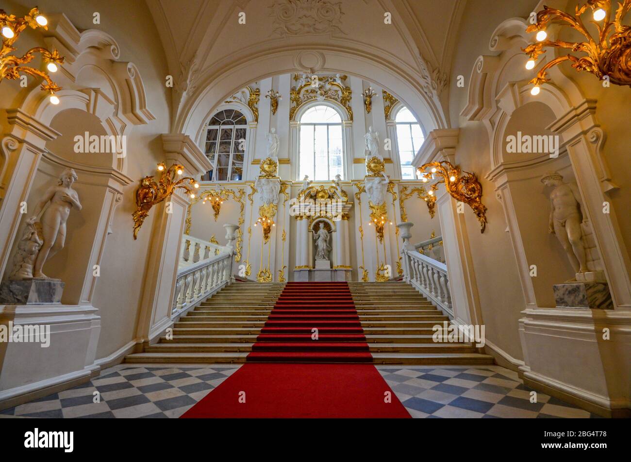 Hall leading to the principal or Jordan Staircase of the Winter Palace ...