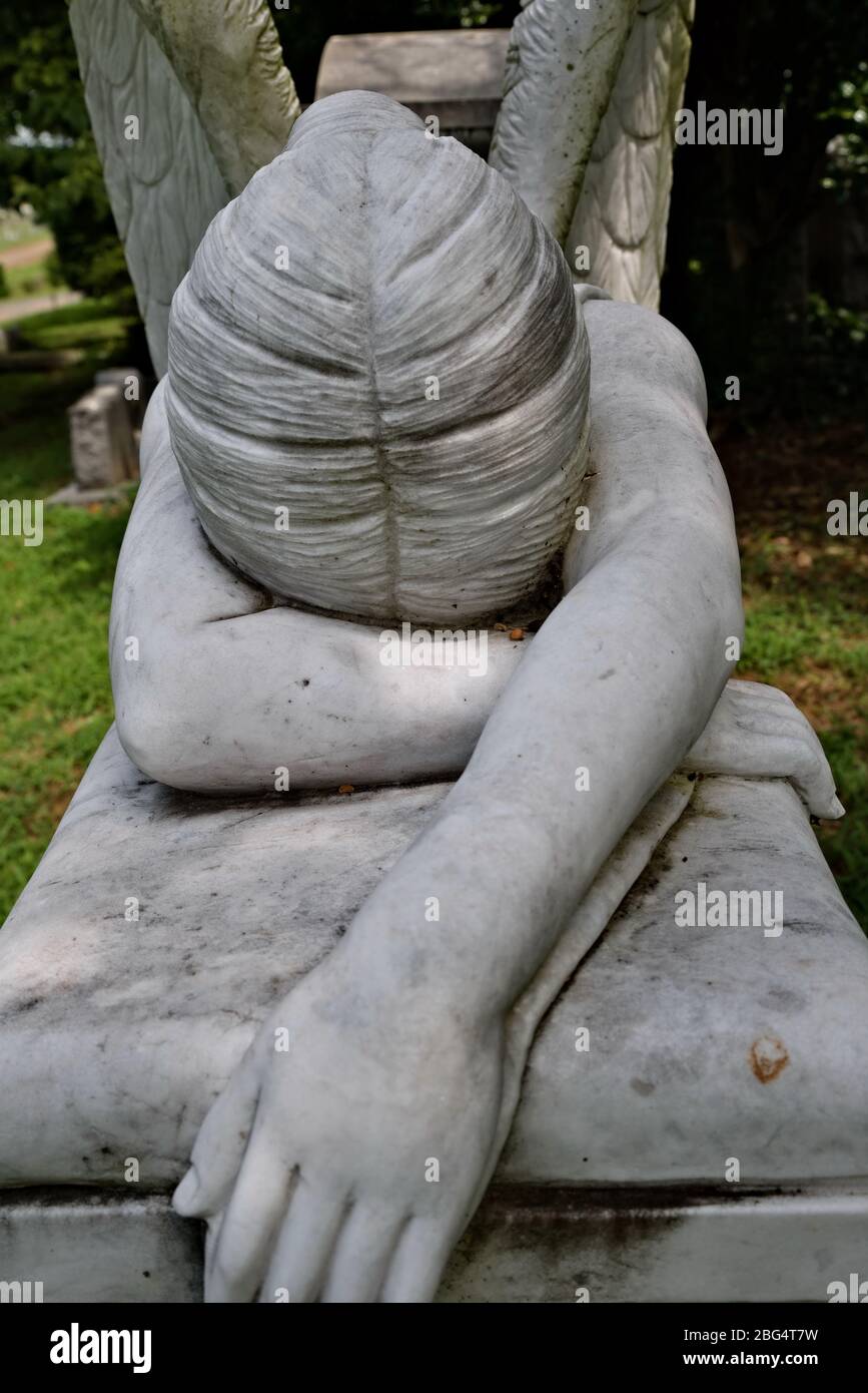 Weeping angel gothic grave marker at Hollywood Cemetery, Richmond, VA ...