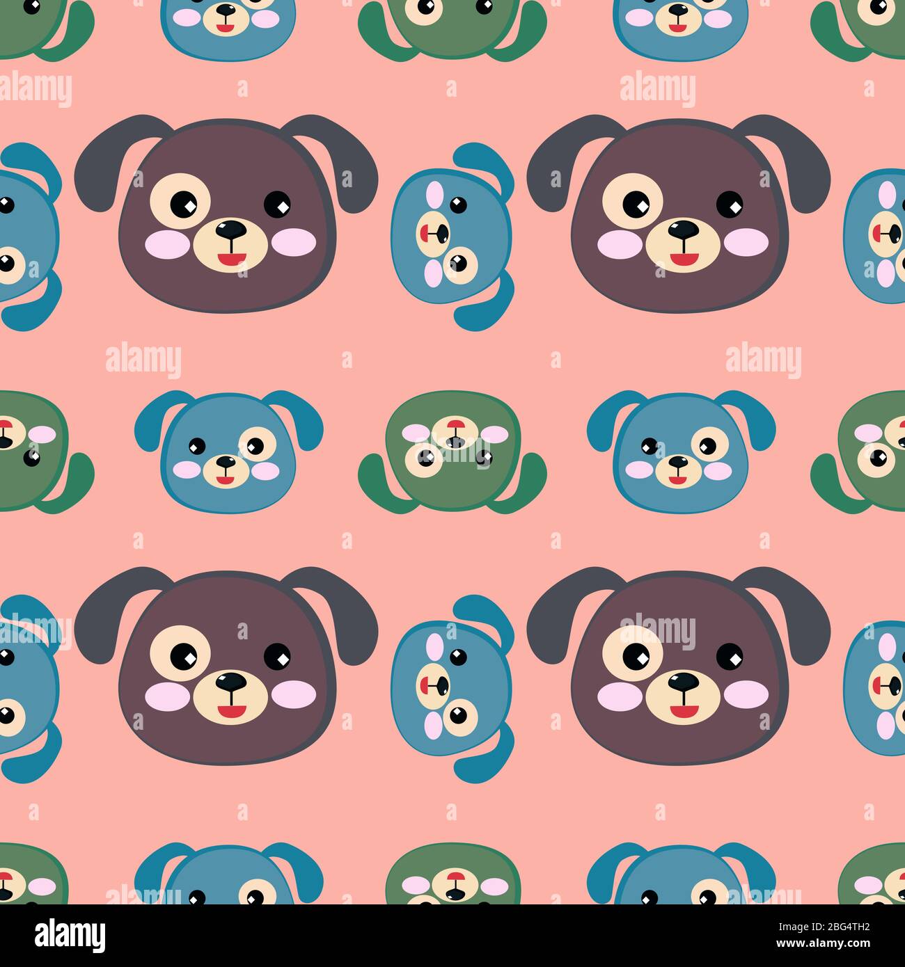 Cute dog pattern, illustration, vector on white background Stock Vector ...