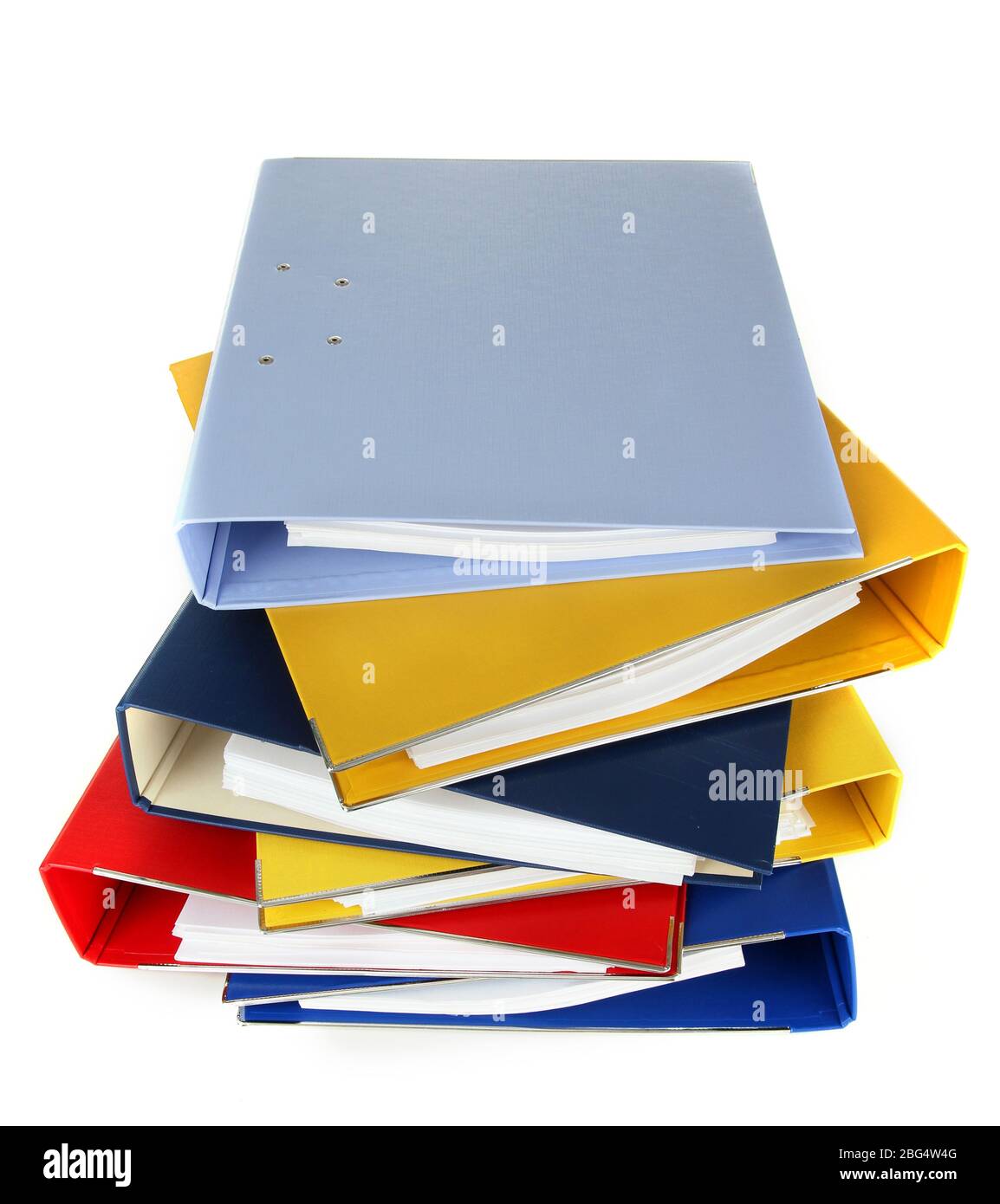 Bright office folders isolated on white Stock Photo - Alamy