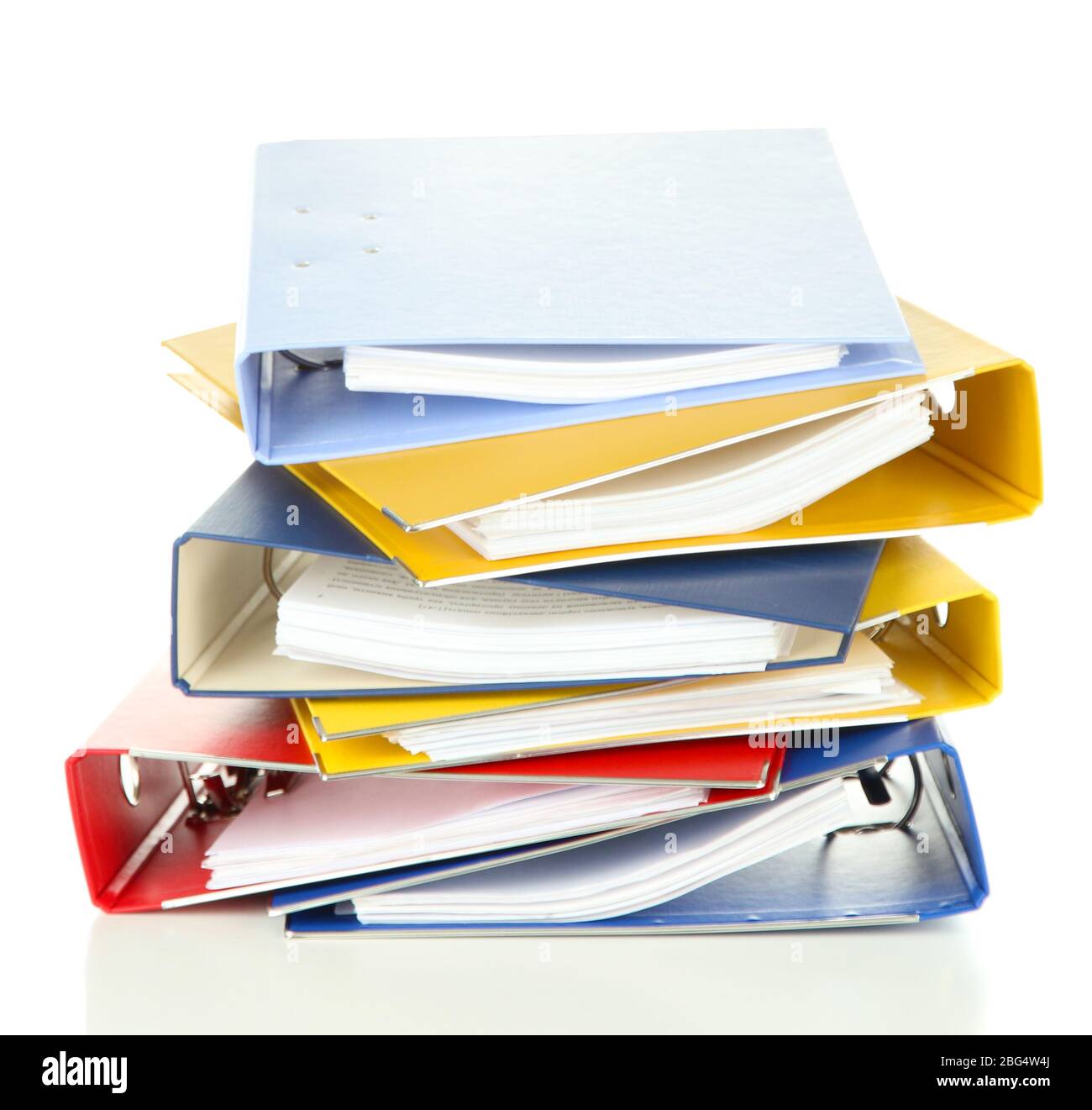 Bright office folders isolated on white Stock Photo - Alamy
