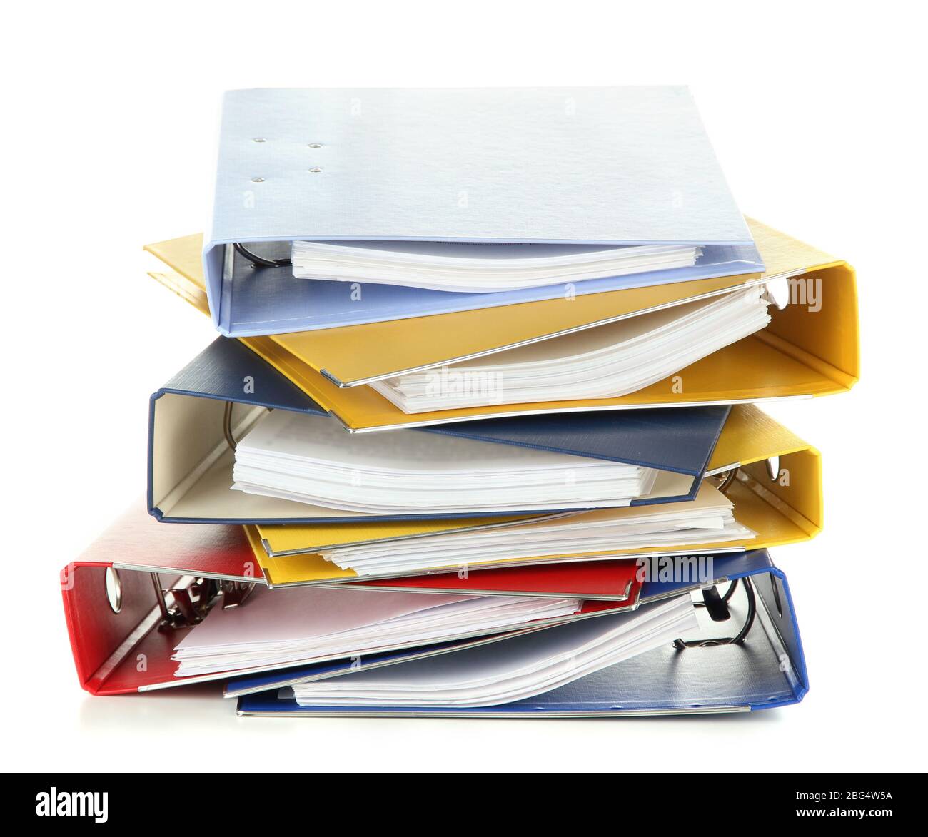 Bright office folders isolated on white Stock Photo - Alamy