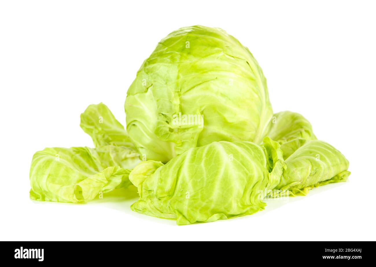 Green cabbage, isolated on white Stock Photo - Alamy