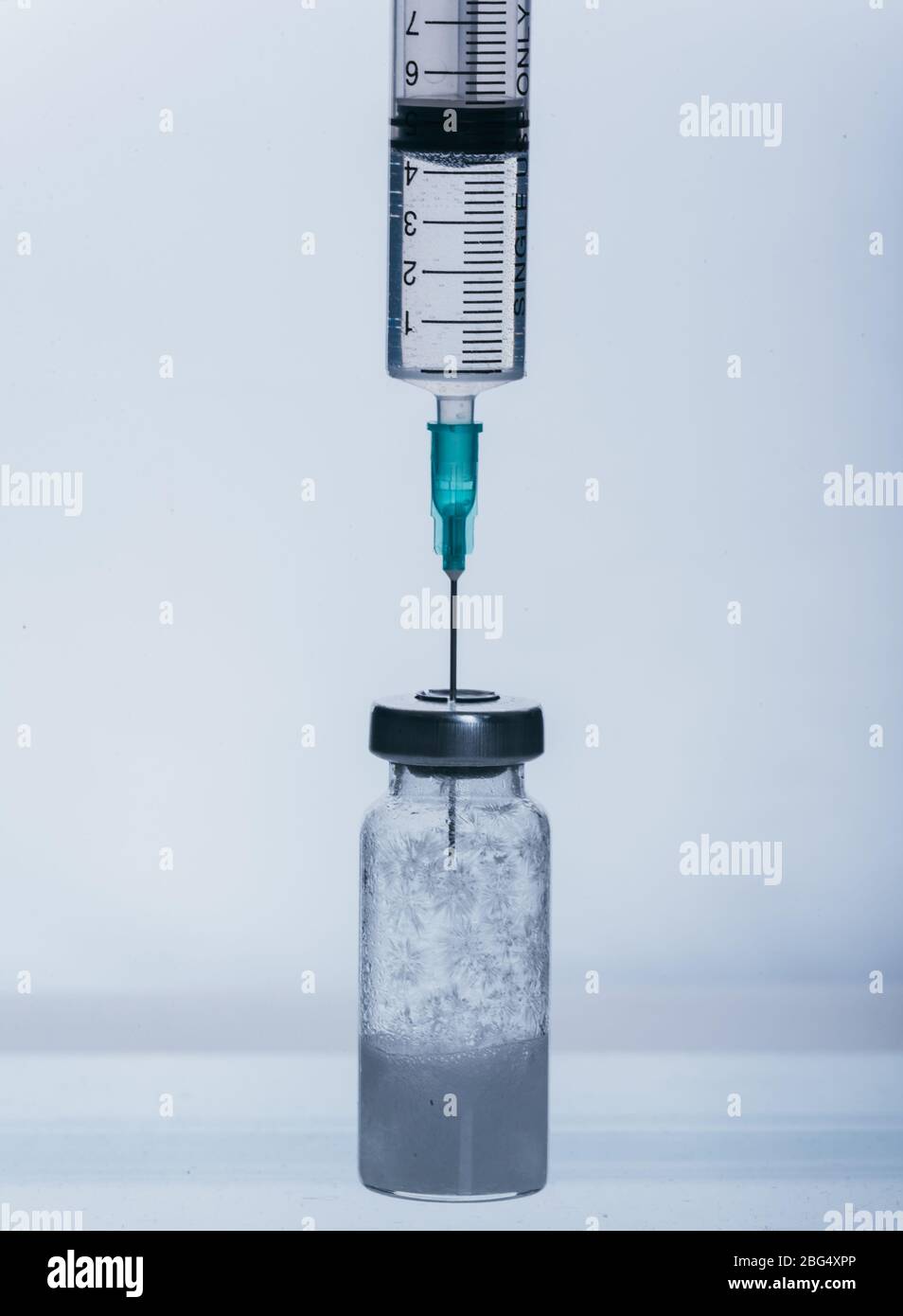 Medicine, Injection, vaccine and disposable syringe, drug concept ...