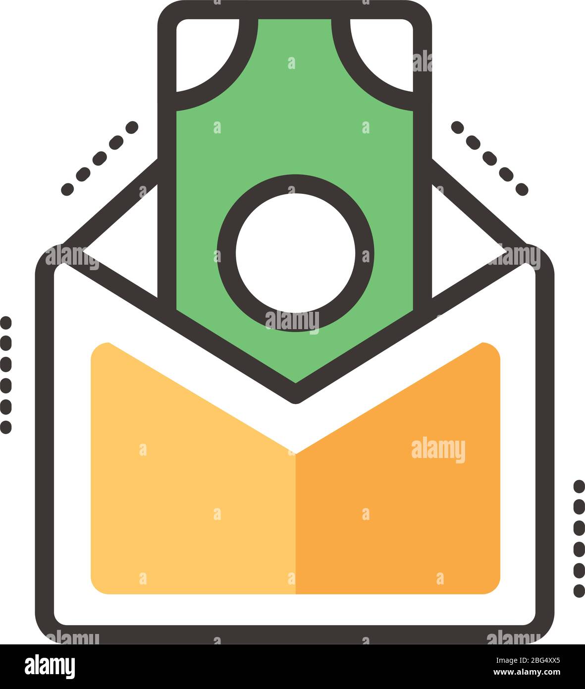 Money in mail envelope cash Stock Vector Images - Alamy