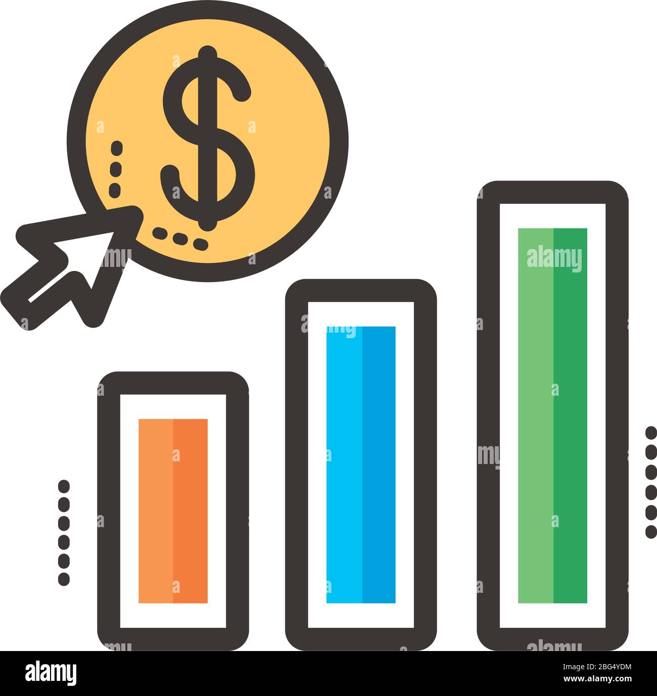 Money symbol in statistics bars hi-res stock photography and images - Alamy