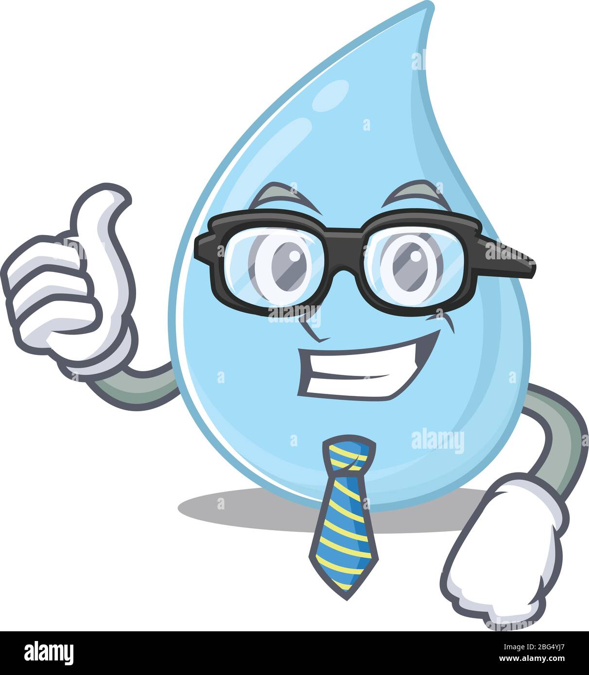 An elegant raindrop Businessman mascot design wearing glasses and tie ...