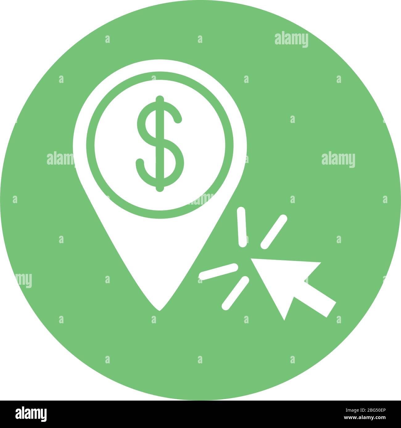 coin dollar with pin location block style icon Stock Vector Image & Art ...