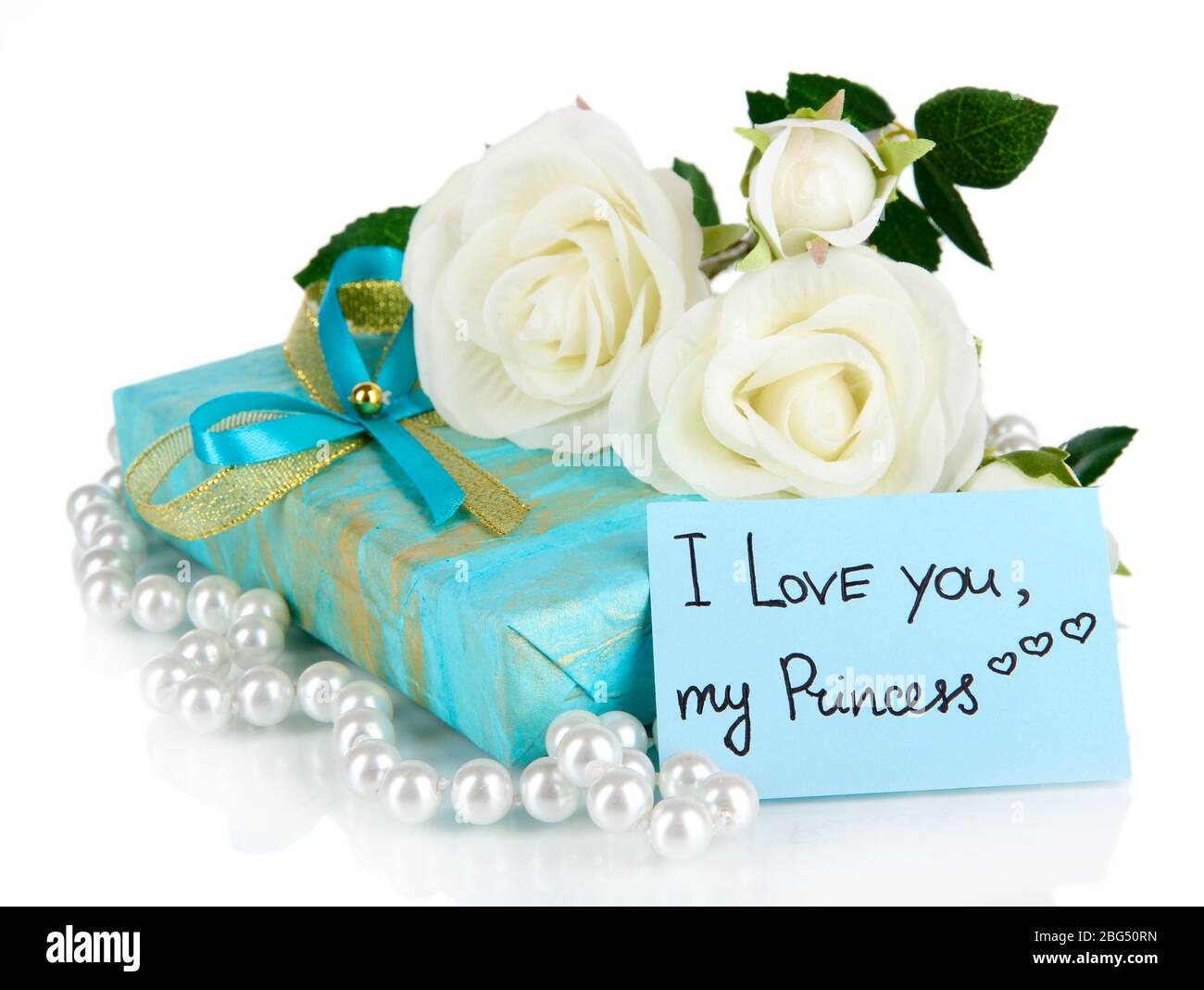 Romantic parcel isolated on white Stock Photo - Alamy