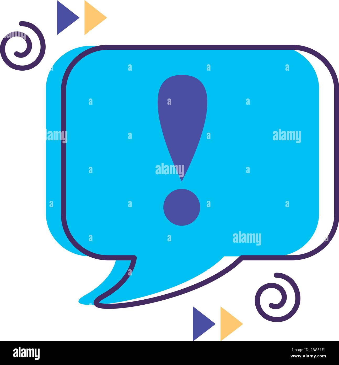 speech bubbles with alert symbol mental health flat style Stock Vector ...