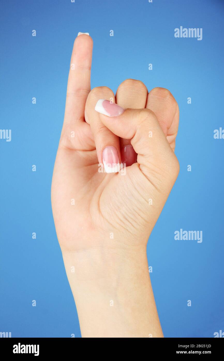 Finger Spelling the Alphabet in American Sign Language (ASL). Letter I ...