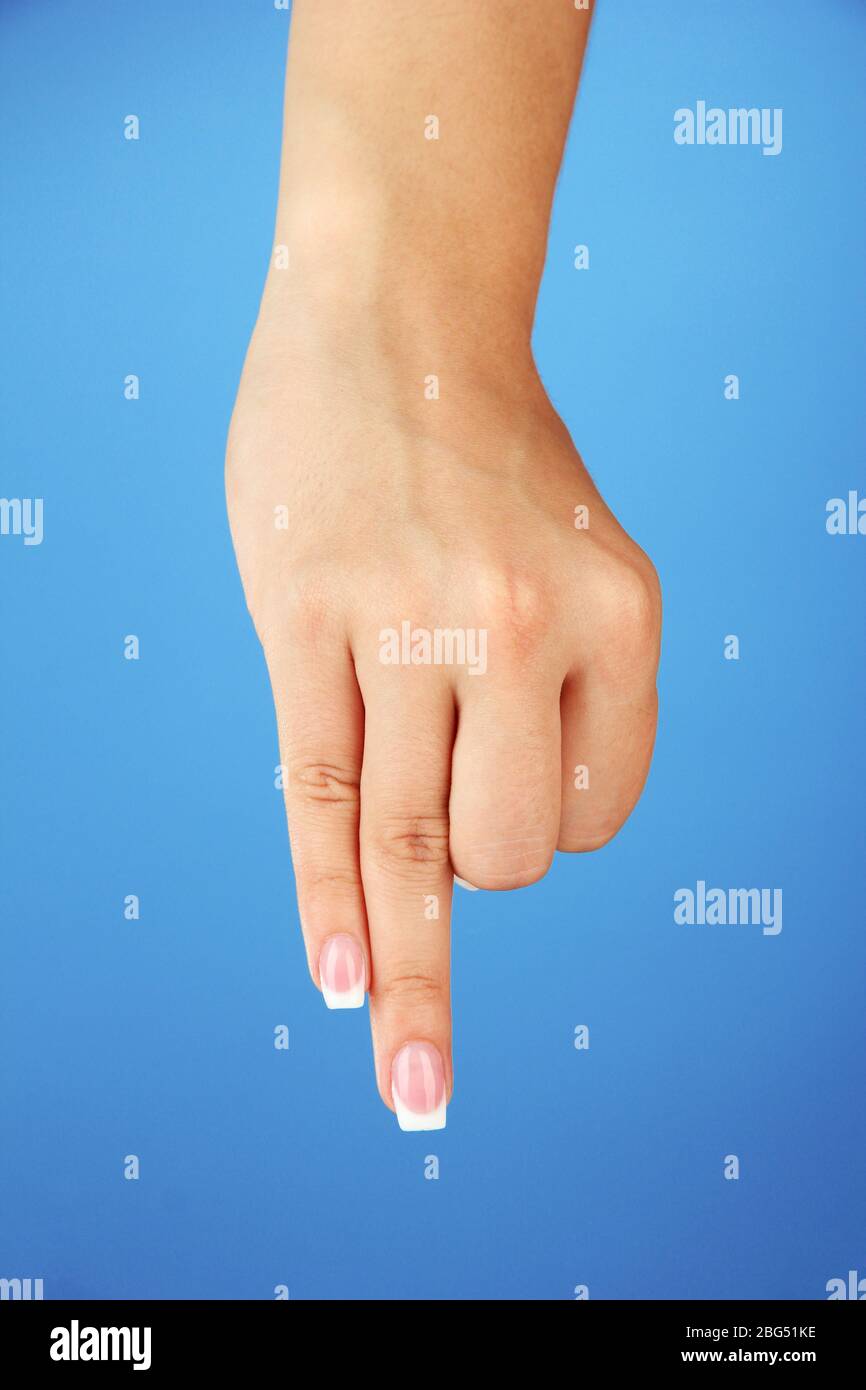 Finger Spelling the Alphabet in American Sign Language (ASL). Letter N ...